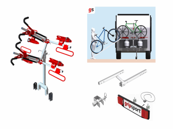GripSport Van Rack 4 Bike + Bolt on Mount, Loading Ramp & Vehicle ...